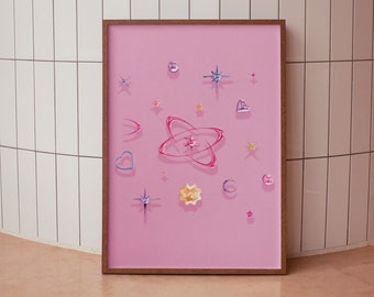 Y2K Wall Decor, Y2K Pink Chrome Print, Retro 2000s Y2K Poster, Retro ...