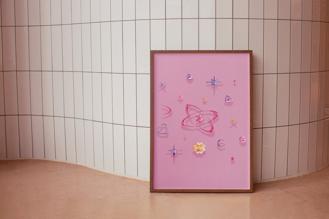 Y2K Wall Decor, Y2K Pink Chrome Print, Retro Y2K Poster, Y2K Digital ...