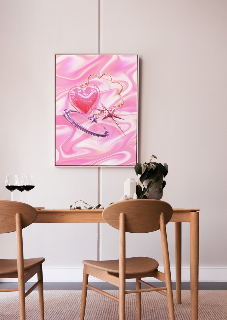 Y2K Wall Decor, Y2K Pink Chrome Print, Retro 2000s Y2K Poster, Retro ...