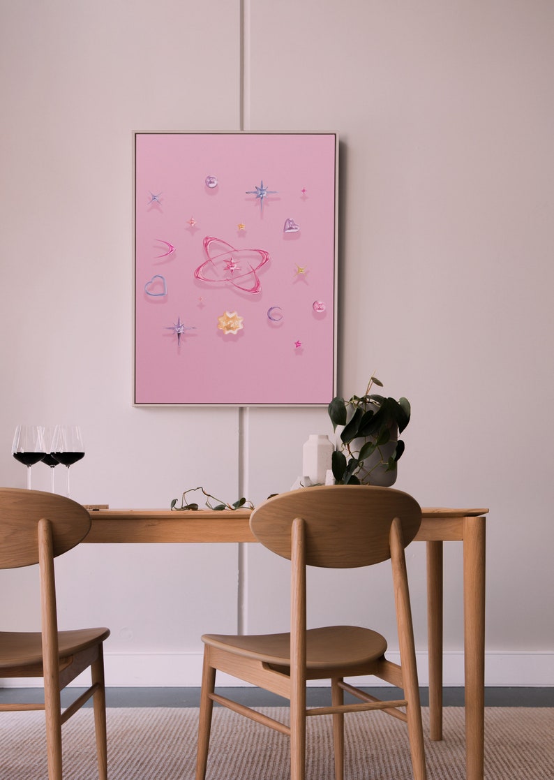 Y2K Wall Decor, Y2K Pink Chrome Print, Retro Y2K Poster, Y2K Digital ...