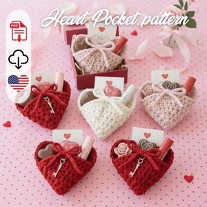 Crochet Heart Pocket Pattern – Valentine's Day Treat Pouch (PDF Pattern ...