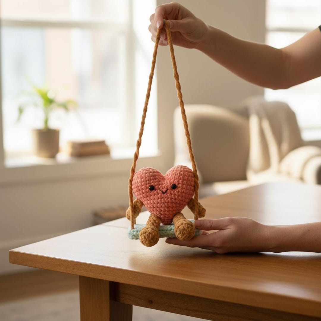 Crochet Heart Car Charm Pattern – Amigurumi Valentine DIY Gift (PDF ...