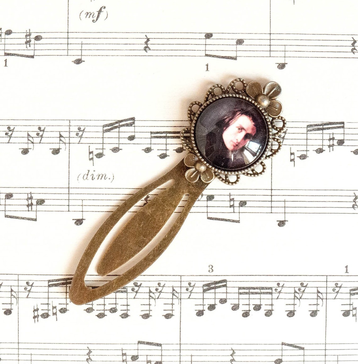 Franz Liszt Music Book Clip, Glass Cabochon Bookmark With Famous ...
