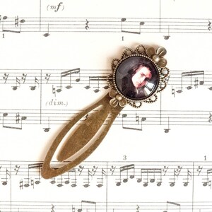 Franz Liszt Music Book Clip, Glass Cabochon Bookmark With Famous German ...