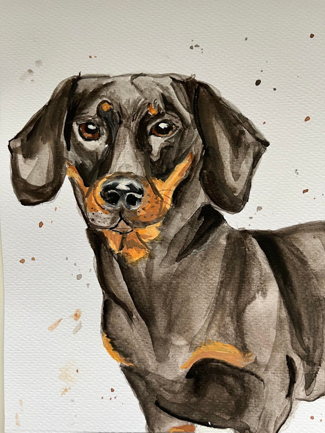 Dachshund, Dog, Original Art Work, Painting, Gouache - Etsy