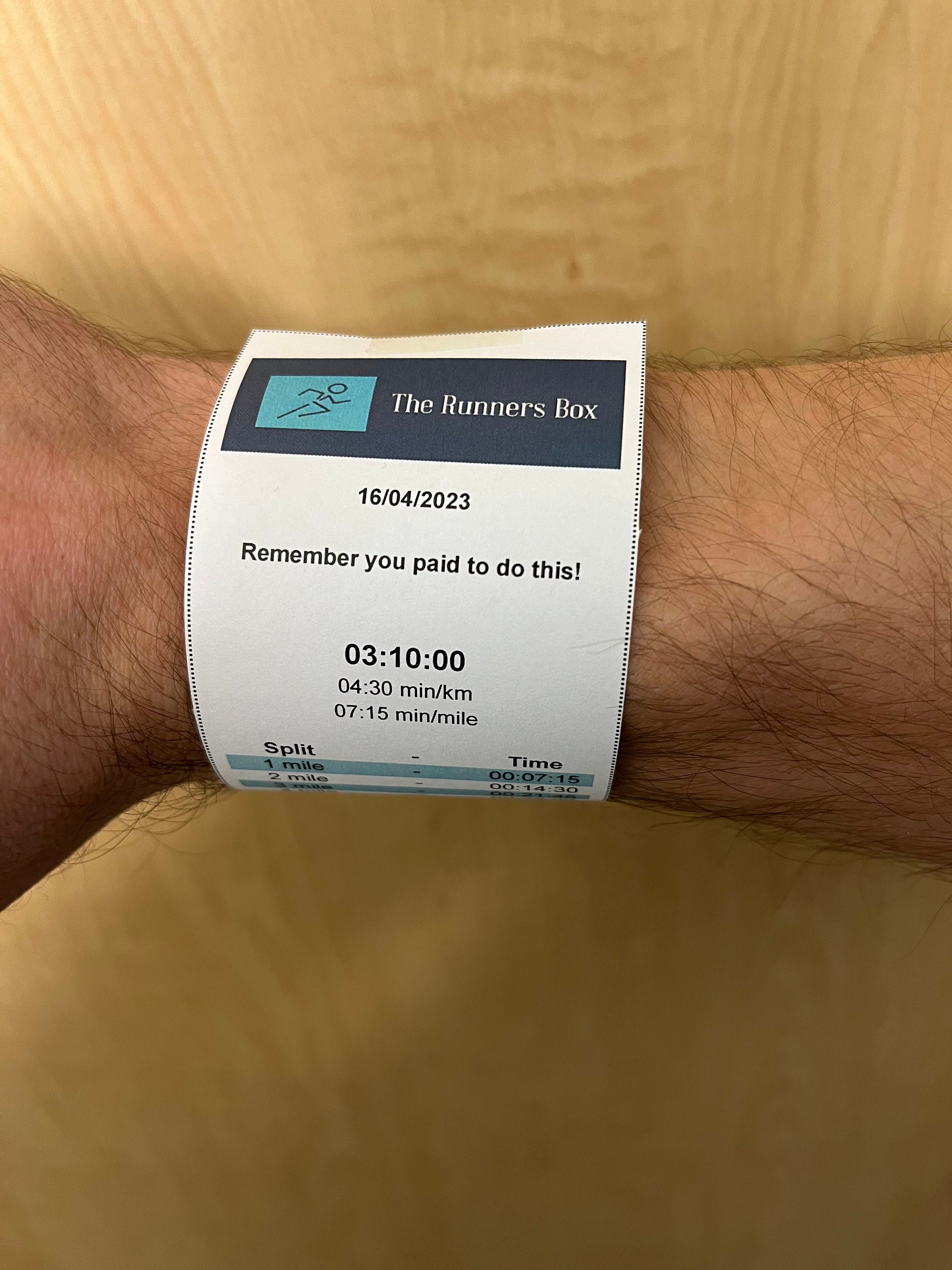 Customised Running Pace Band All Race Distances to Print - Etsy