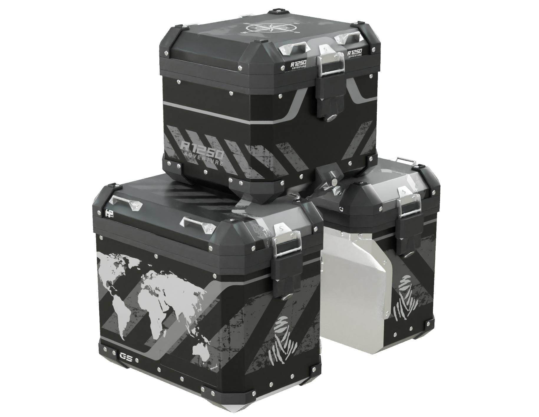 BMW GS OEM Touratech Panniers Trunks Wraps Set Decals Stickers for ...