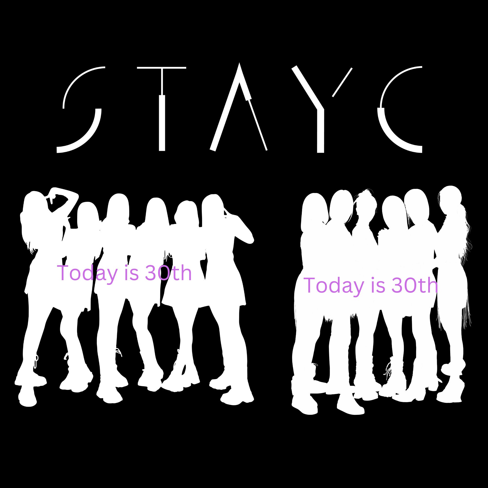 STAYC Digital Download Silhouette, With Sticker Border High Quality PNG ...
