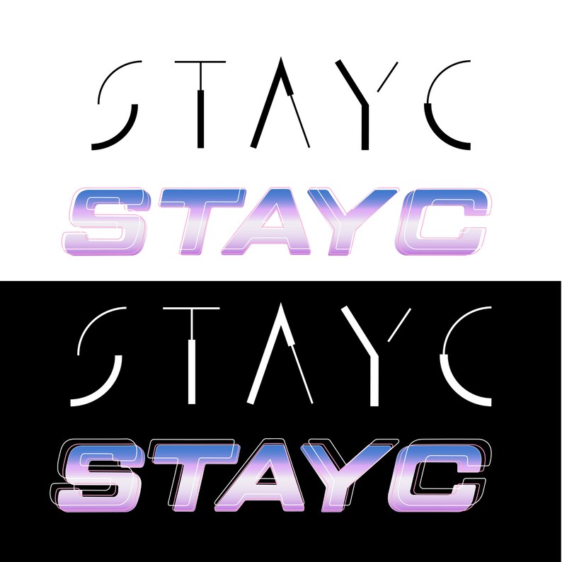 STAYC | Digital Download | Logo, Silhouette, With Border | High Quality ...