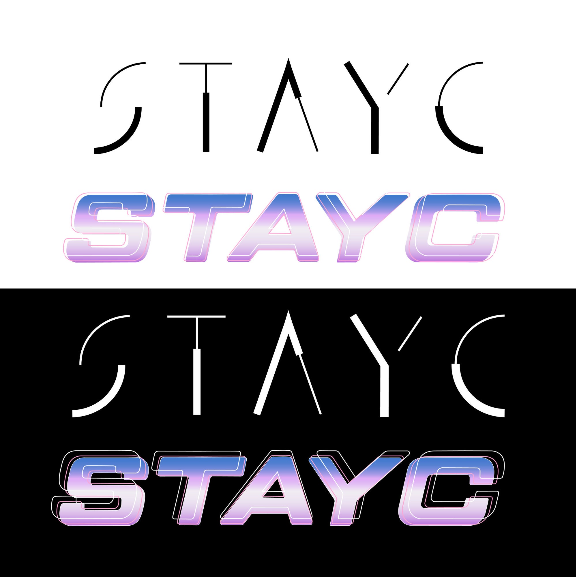 STAYC Digital Download Logo, Silhouette, With Border High Quality PNG ...