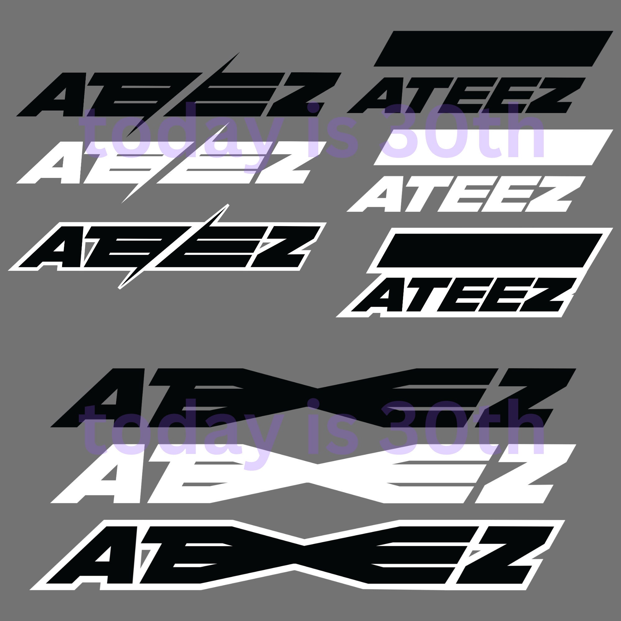 ATEEZ | Digital Download | Logo, Silhouette, With Border | High Quality ...