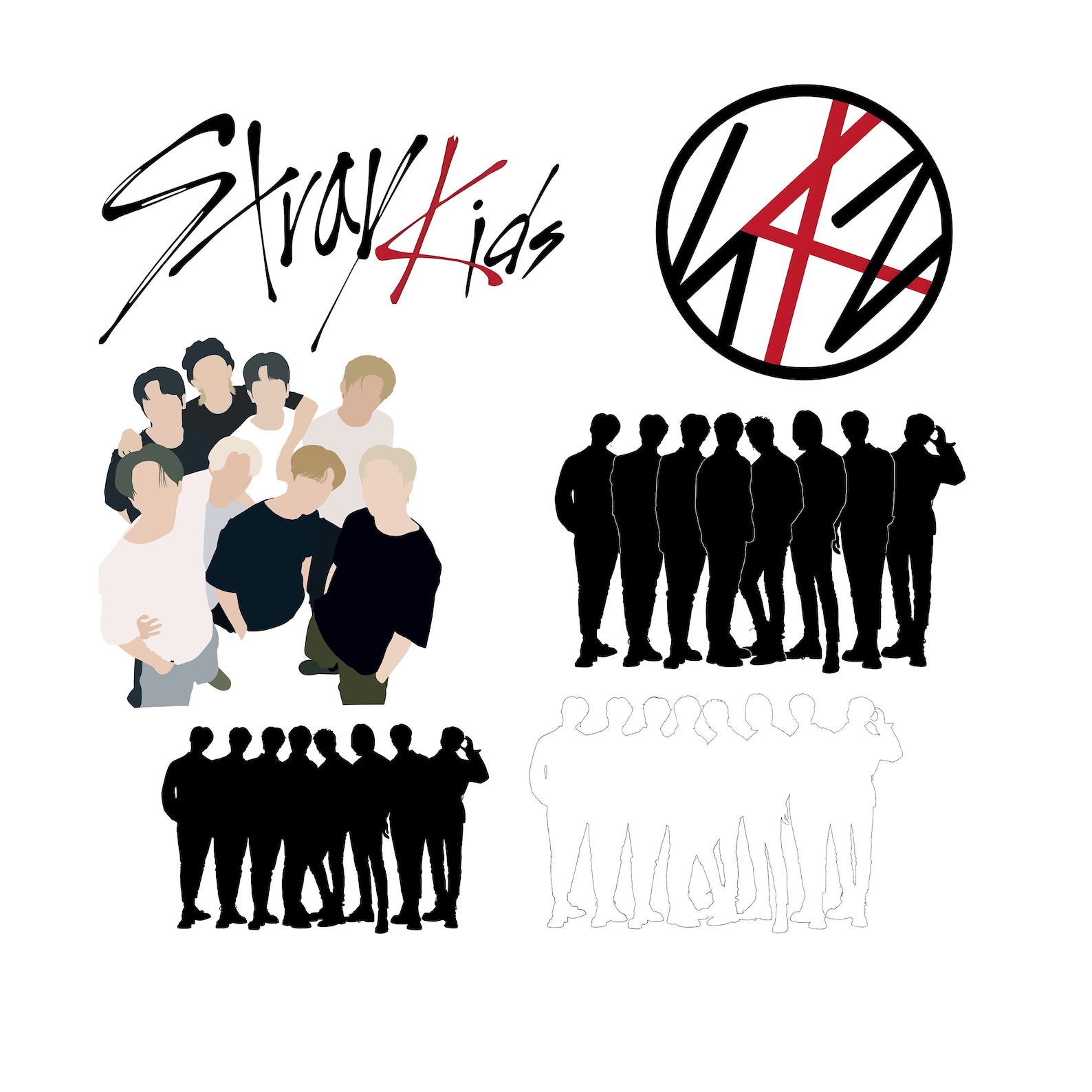 STRAY KIDS | Digital Download | Logo, Silhouette, With Border | High ...