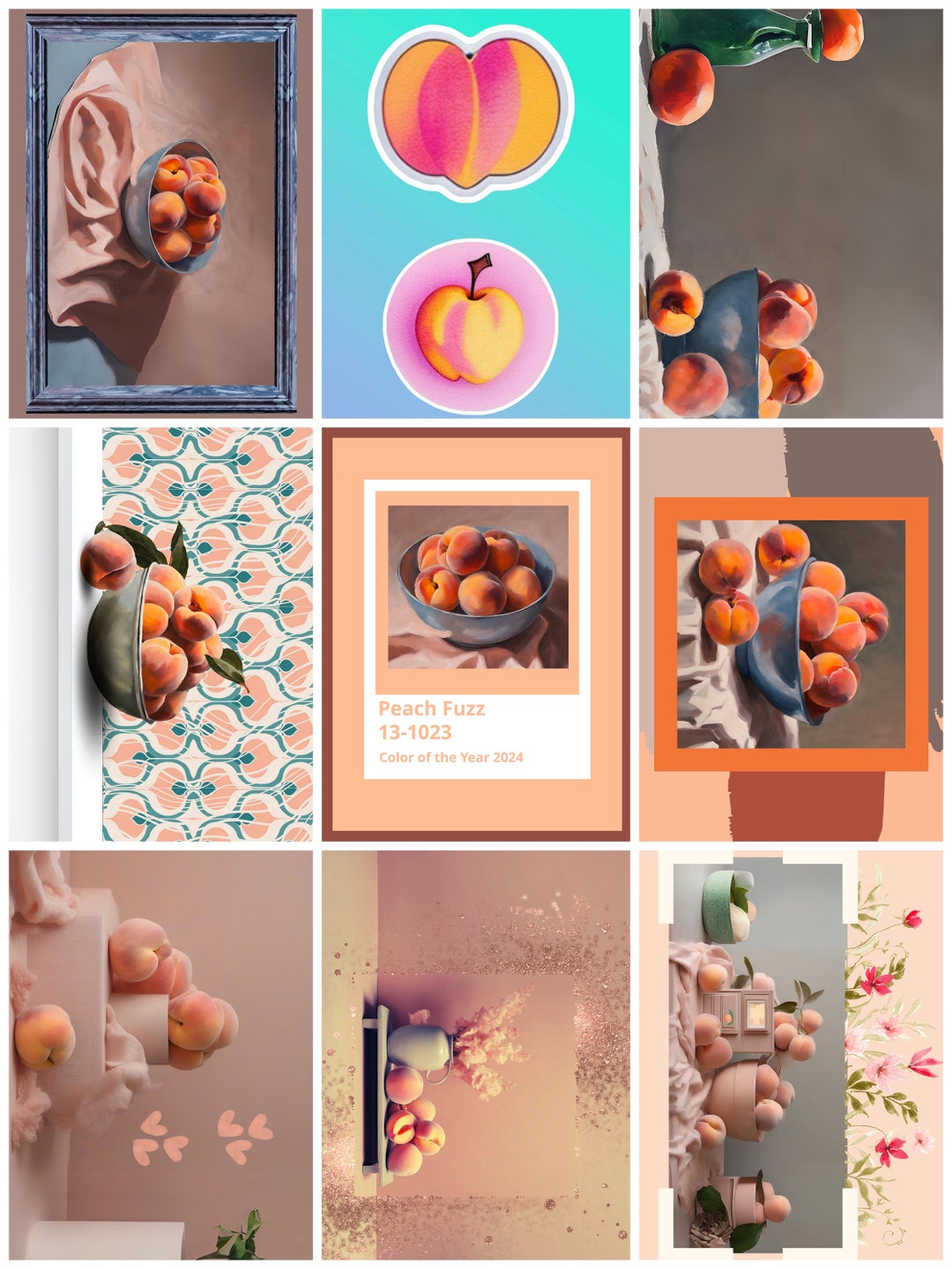 Peach Fuzz Stickers 9pcs - Etsy