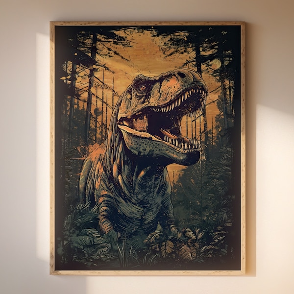 T Rex Poster - Etsy