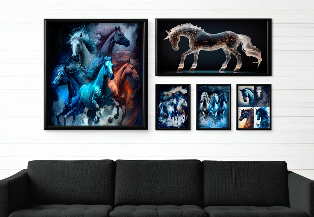 7 Files Elemental Horses and Celestial Unicorns Art Print Collection ...