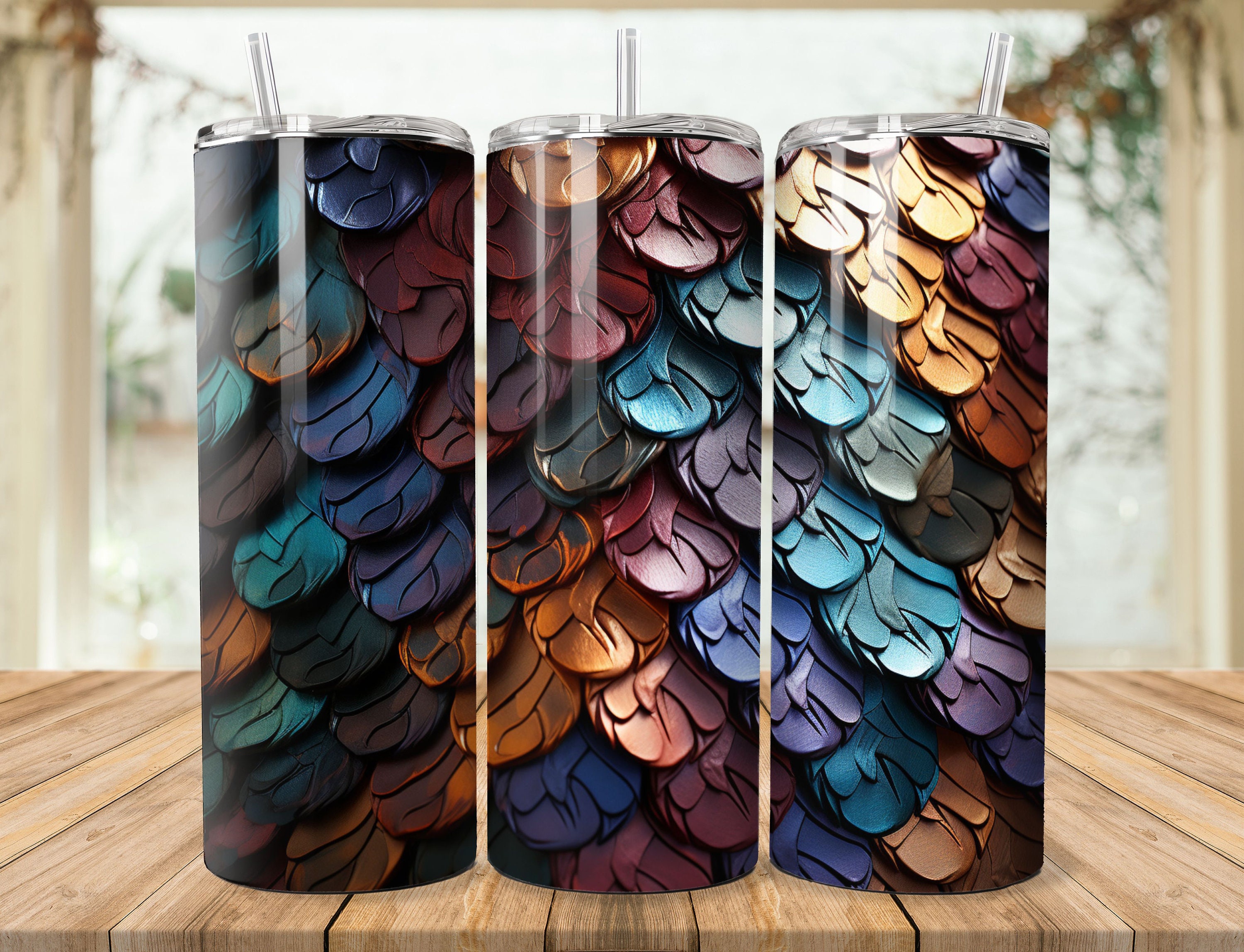 Guardian Scales: Robust Dragon Design, 20 Oz Skinny Tumbler Wrap for ...