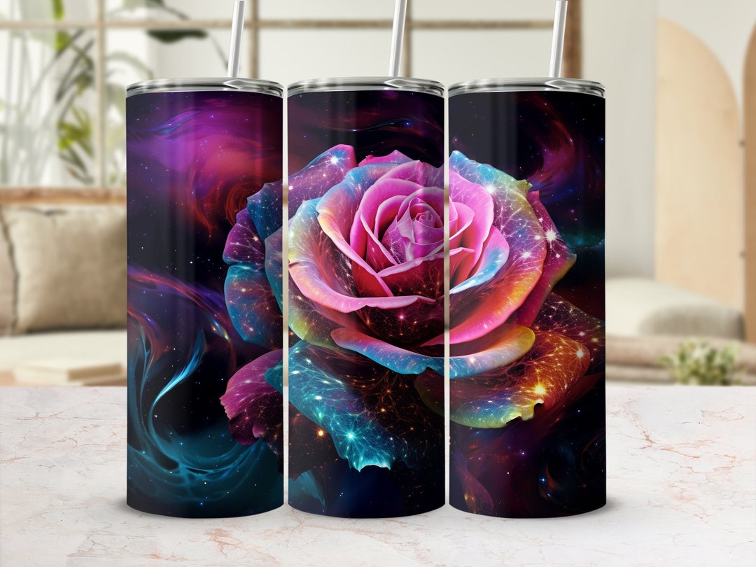 Celestial Rose Digital Art, Space Themed Floral PNG, Sublimation ...