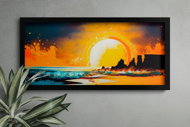 Abstract Beach Scene Digital Download, Oil Paints Printable Art ...