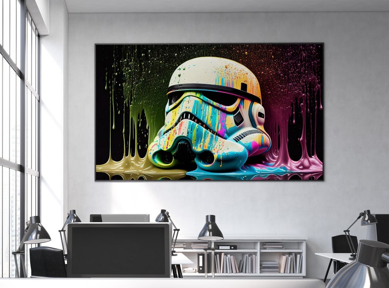 Rainbow Drip Stormtrooper Helmet Art: Star Wars Home Decor (digital ...
