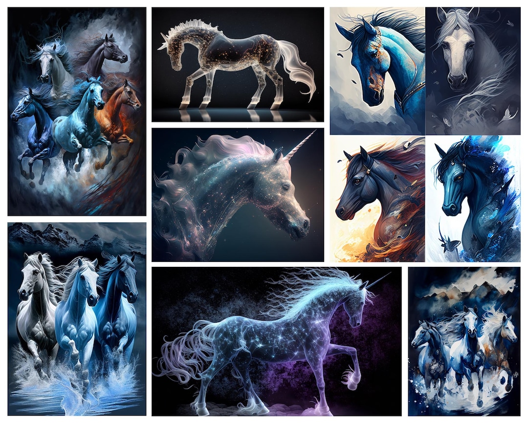 10+ Files - Elemental Horses and Celestial Unicorns Art Print ...