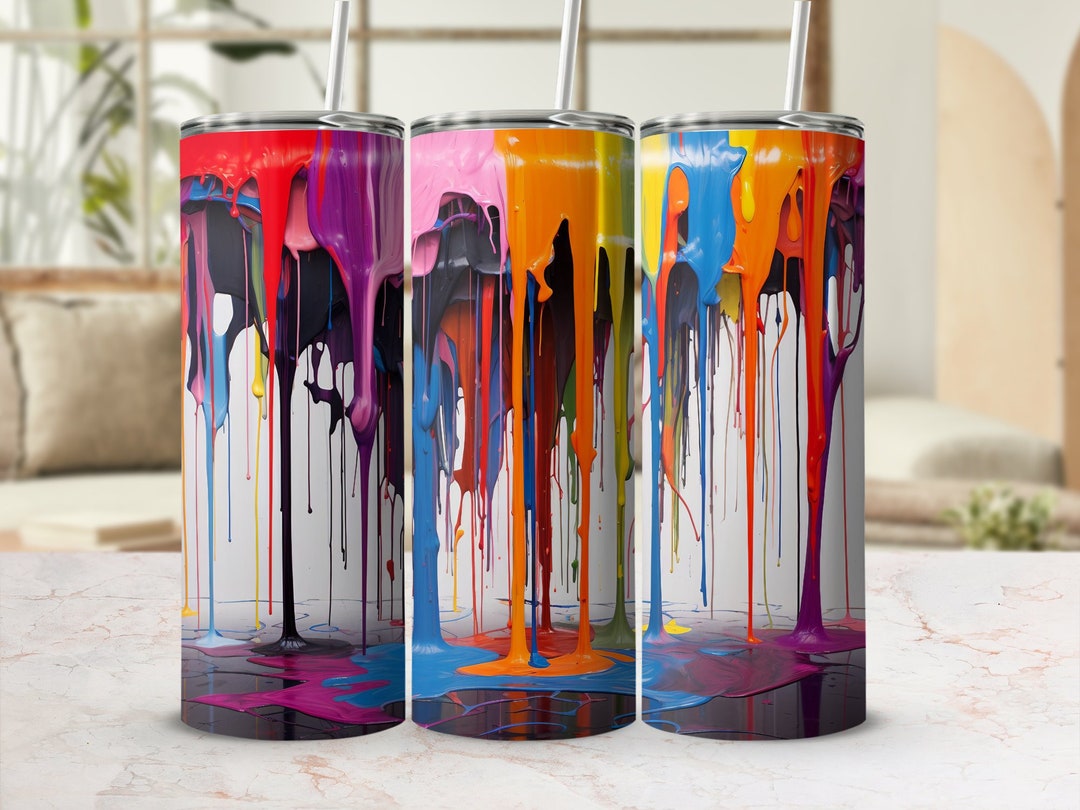 Colorful Drip Art Digital Download, Abstract Paint Wallpaper, Modern ...