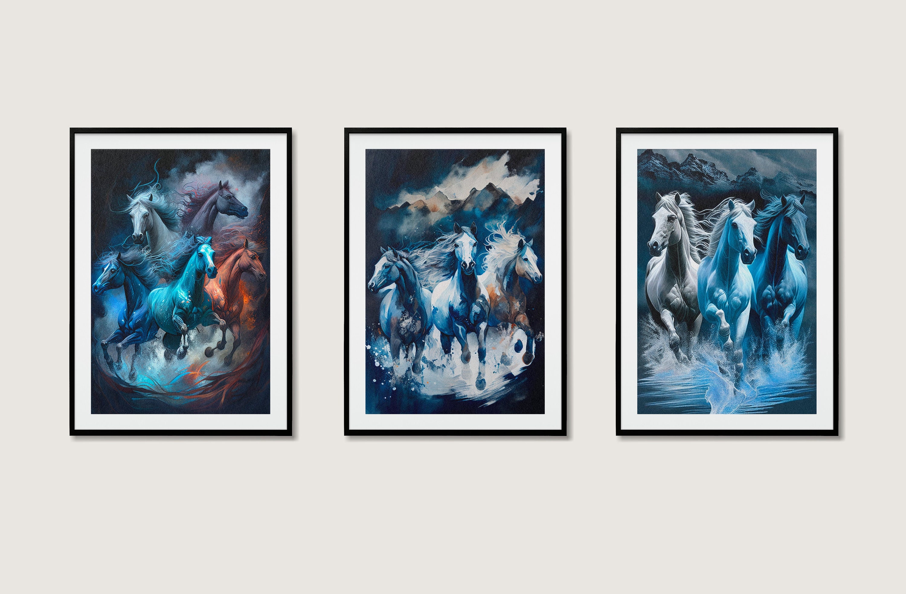 7 Files Elemental Horses and Celestial Unicorns Art Print Collection ...