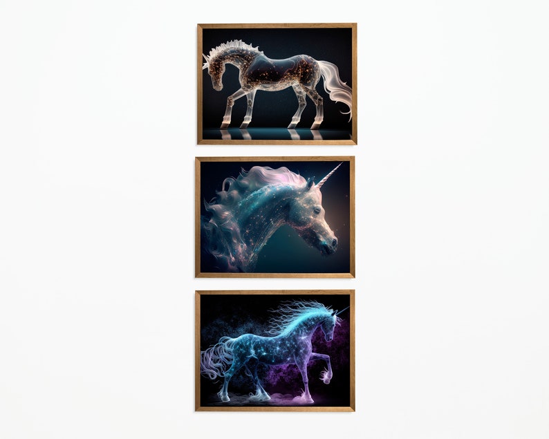7 Files Elemental Horses and Celestial Unicorns Art Print Collection ...