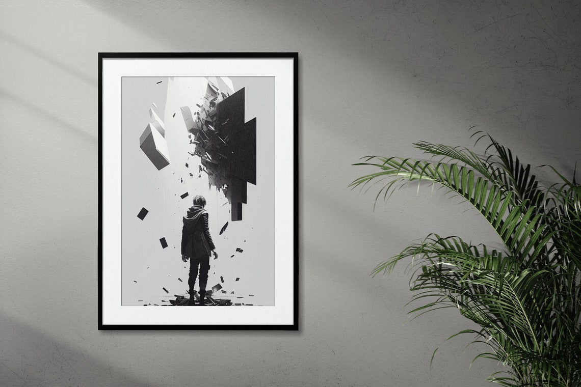 Broken Pieces - Digital Download Minimalist Art Print - Etsy