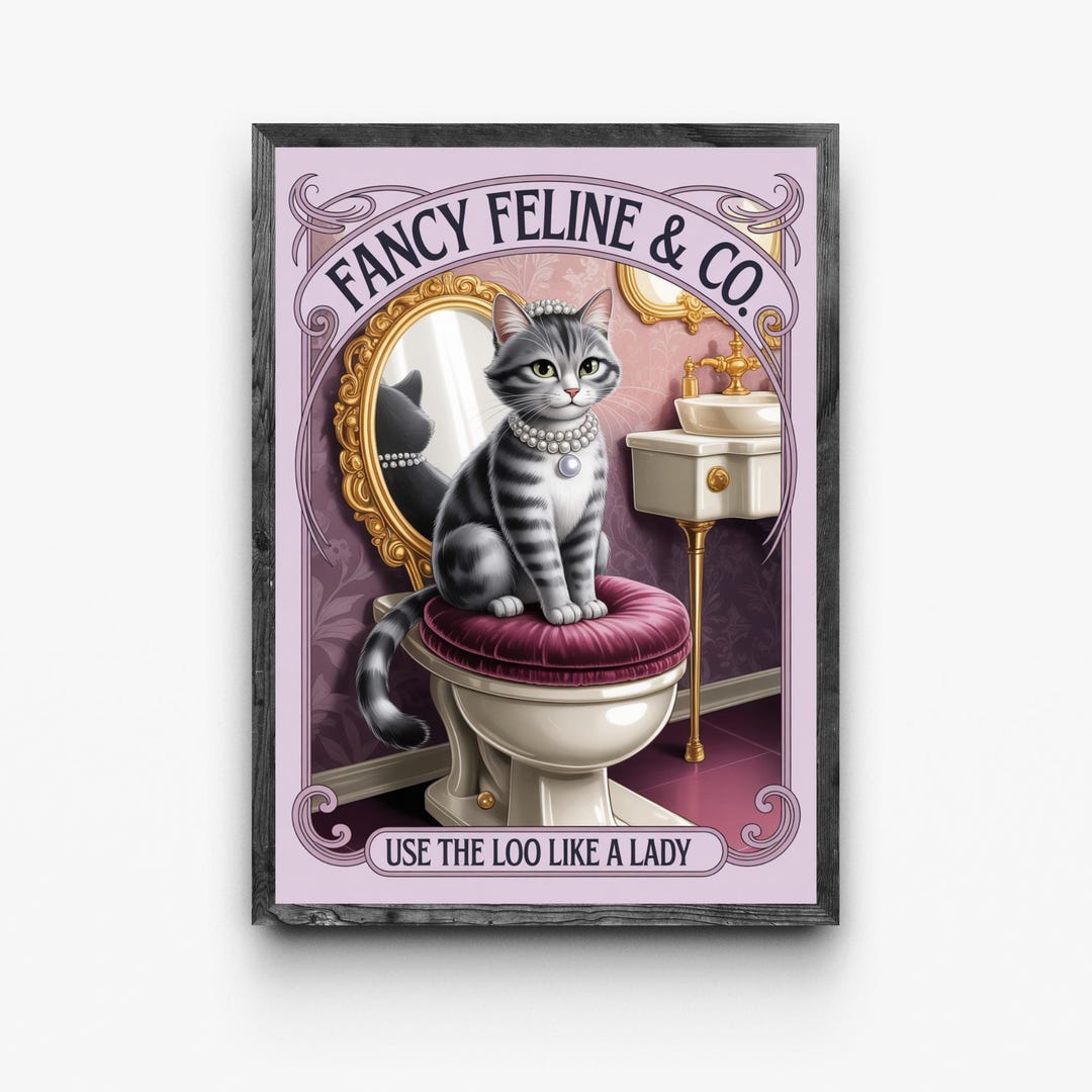 Vintage Animal Poster Set, Funny Printable Wall Art, Cat Fox Frog Pig ...