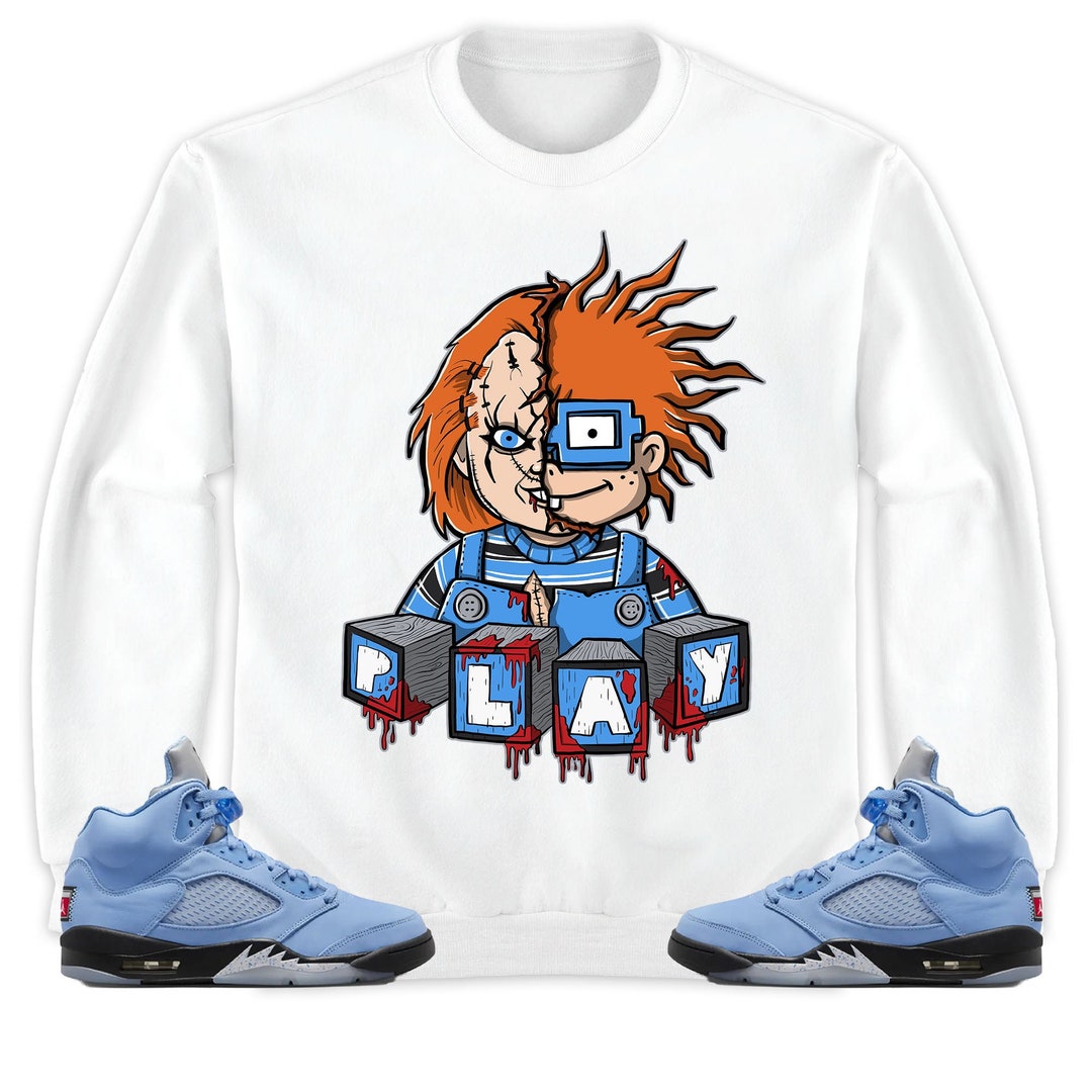 Jordan 5 University Blue Unisex Sweatshirt Hoodie Chucky - Etsy