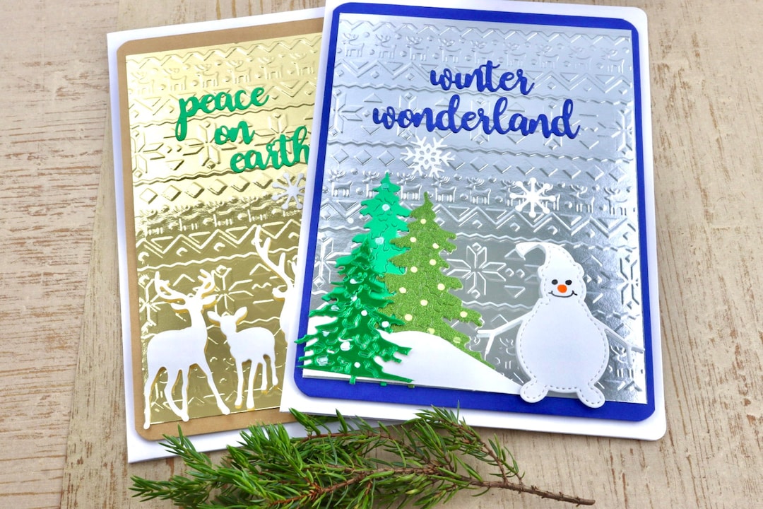 Christmas Card Set, Winter Scene Cards, Holiday Card Set, Handmade ...