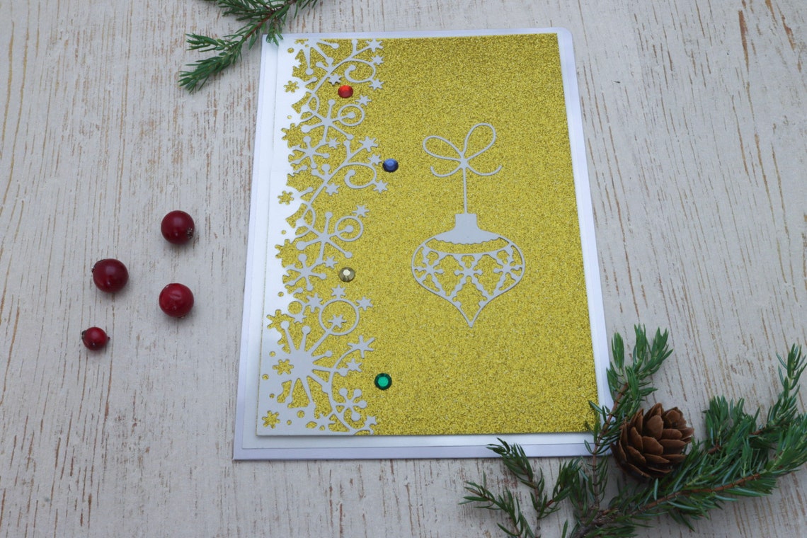 Christmas Ornament Cards, Winter Holiday Cards, Ornament Cards ...