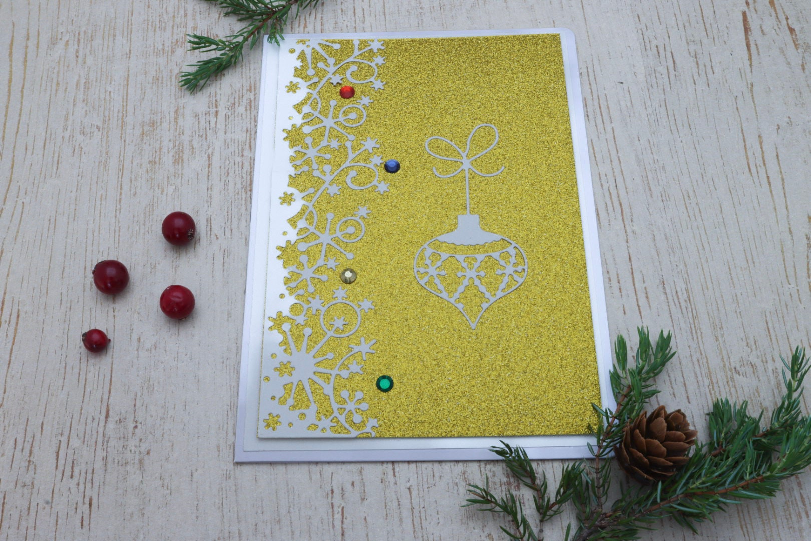 Christmas Ornament Cards, Winter Holiday Cards, Ornament Cards ...