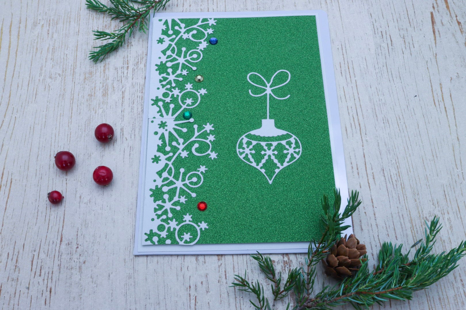 Christmas Ornament Cards, Winter Holiday Cards, Ornament Cards ...