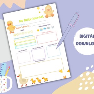 Kids Daily Journal Printable Journal for Girl and Boy Kids Diary for ...
