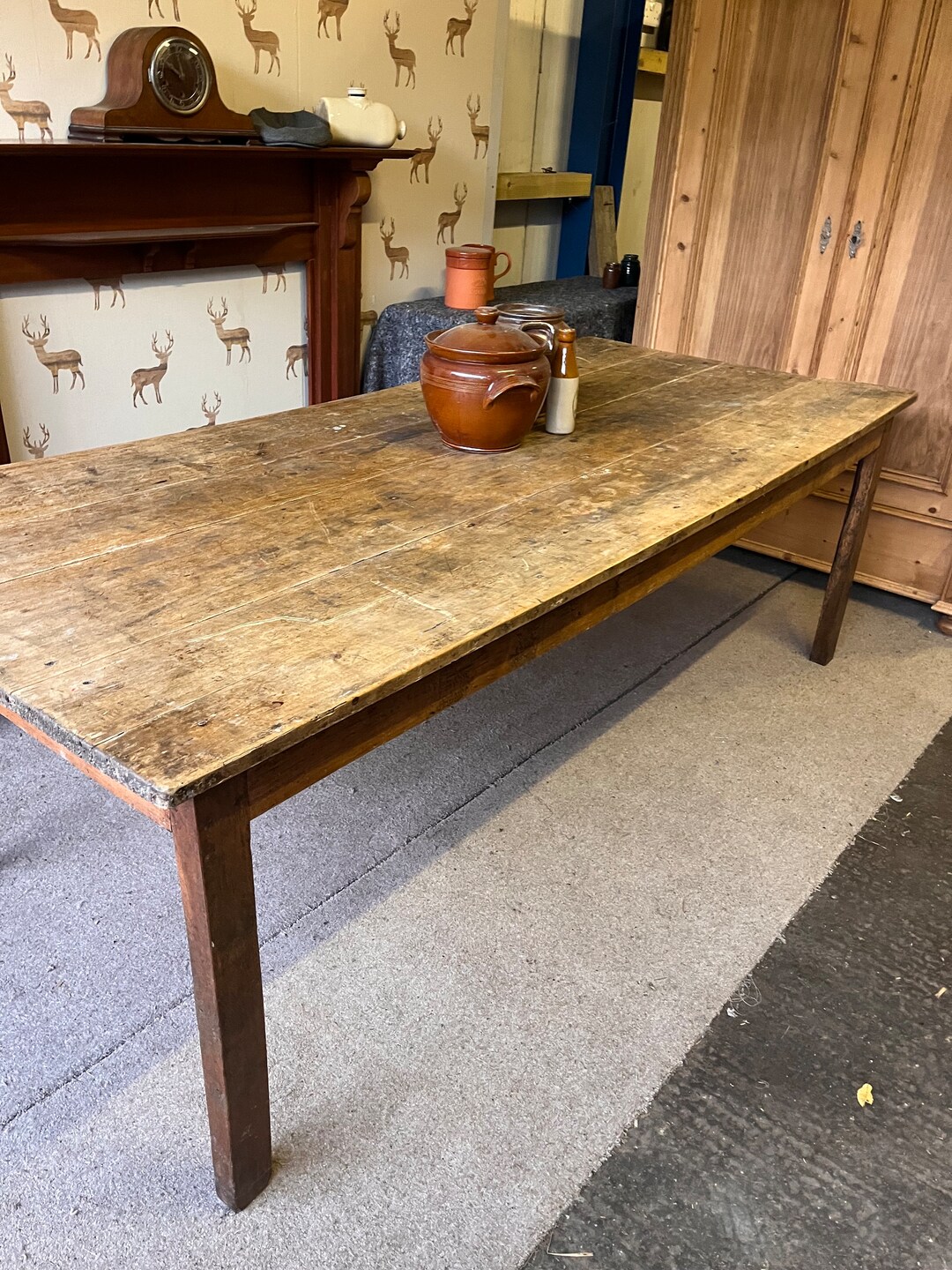 Victorian 4 Panel Scrub Top Table - Etsy