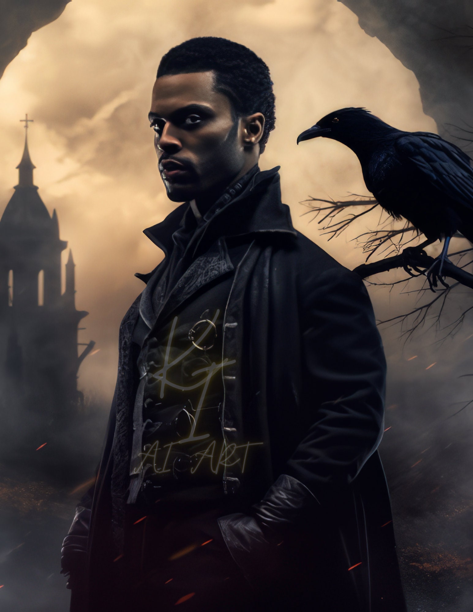 Dracula Mini Bundle PNG, African American Vampire, Halloween Invitation ...