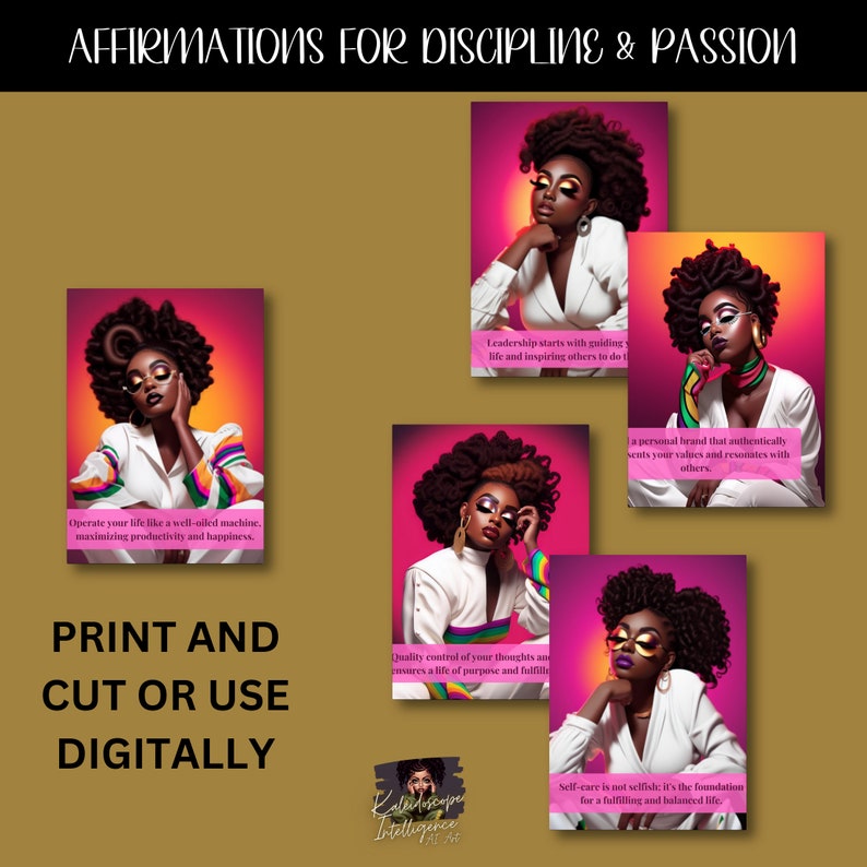 Affirmation Cards for Black Women, Melanin Mindset, Motivation ...