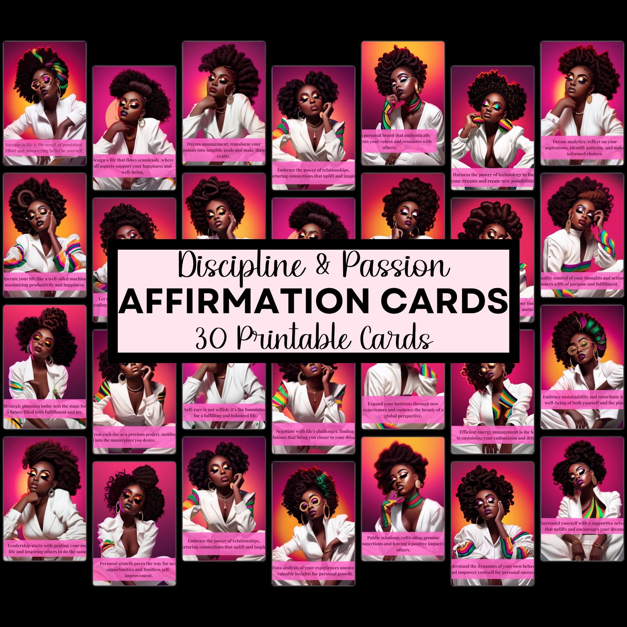 Affirmation Cards for Black Women, Melanin Mindset, Motivation ...
