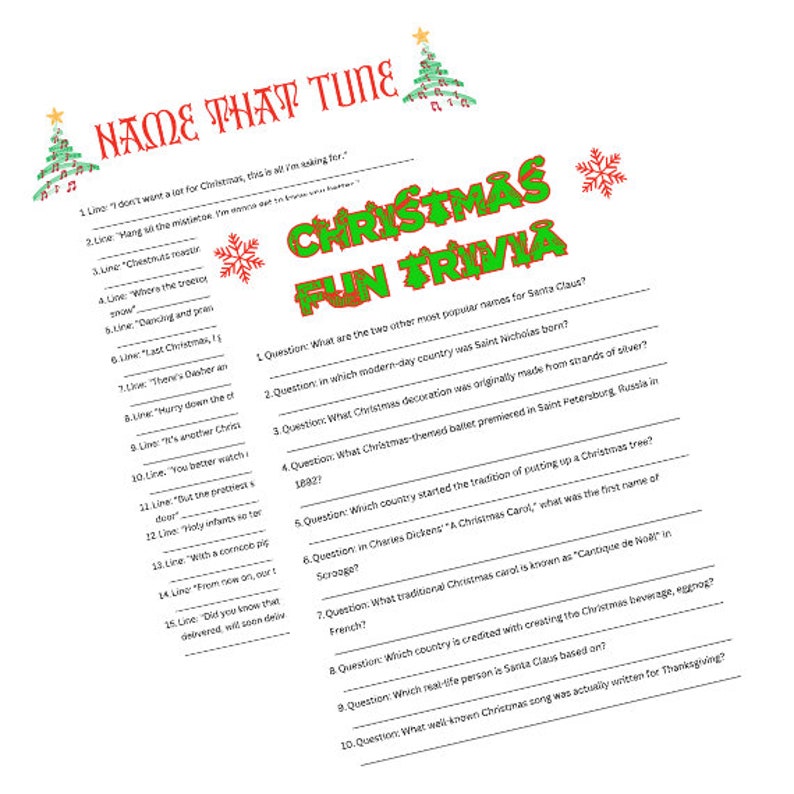 Christmas Game Bundle Printable Christmas Game Christmas Party Game ...