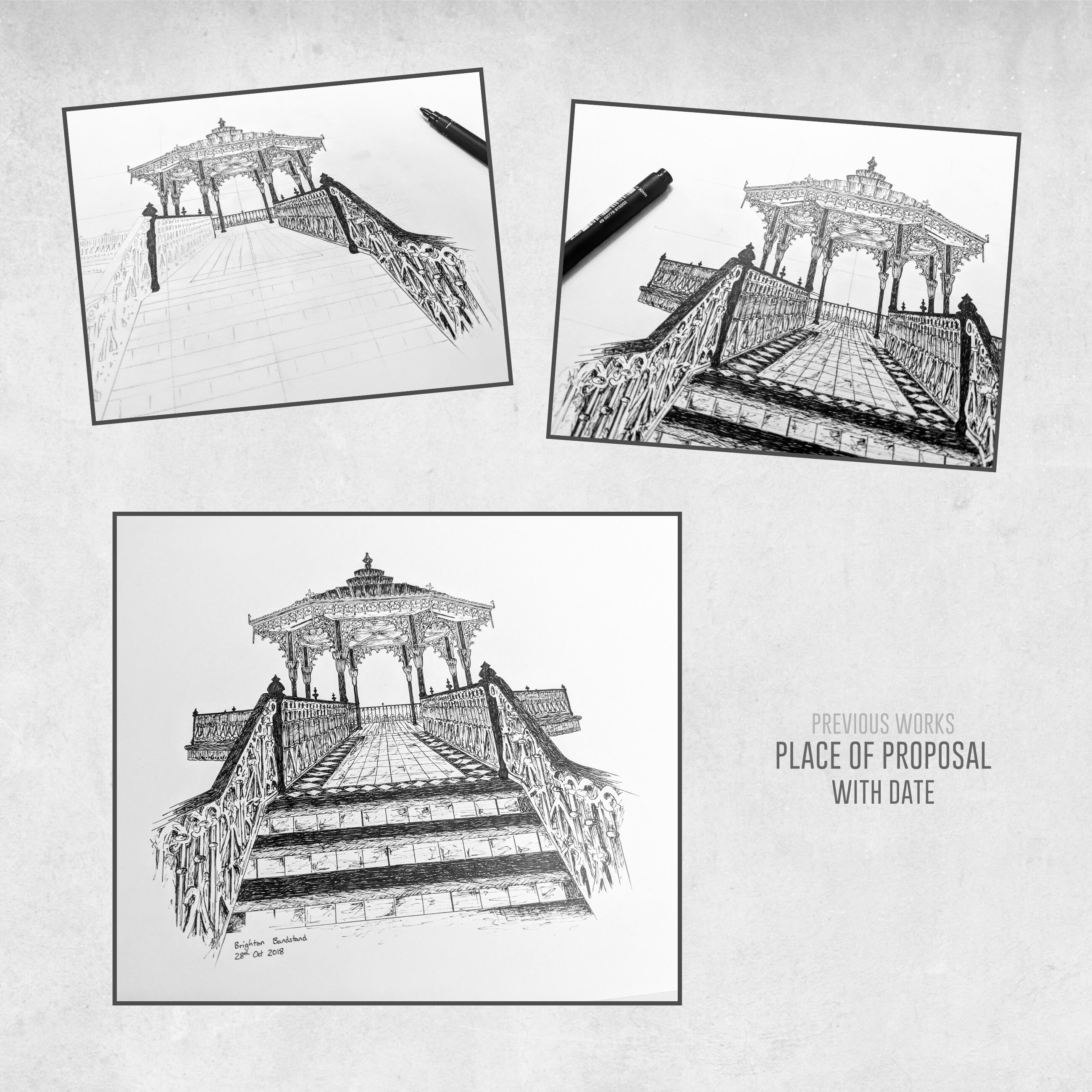 Personalised WEDDING VENUE A3 Hand Drawn, Engagement Proposal Drawing ...