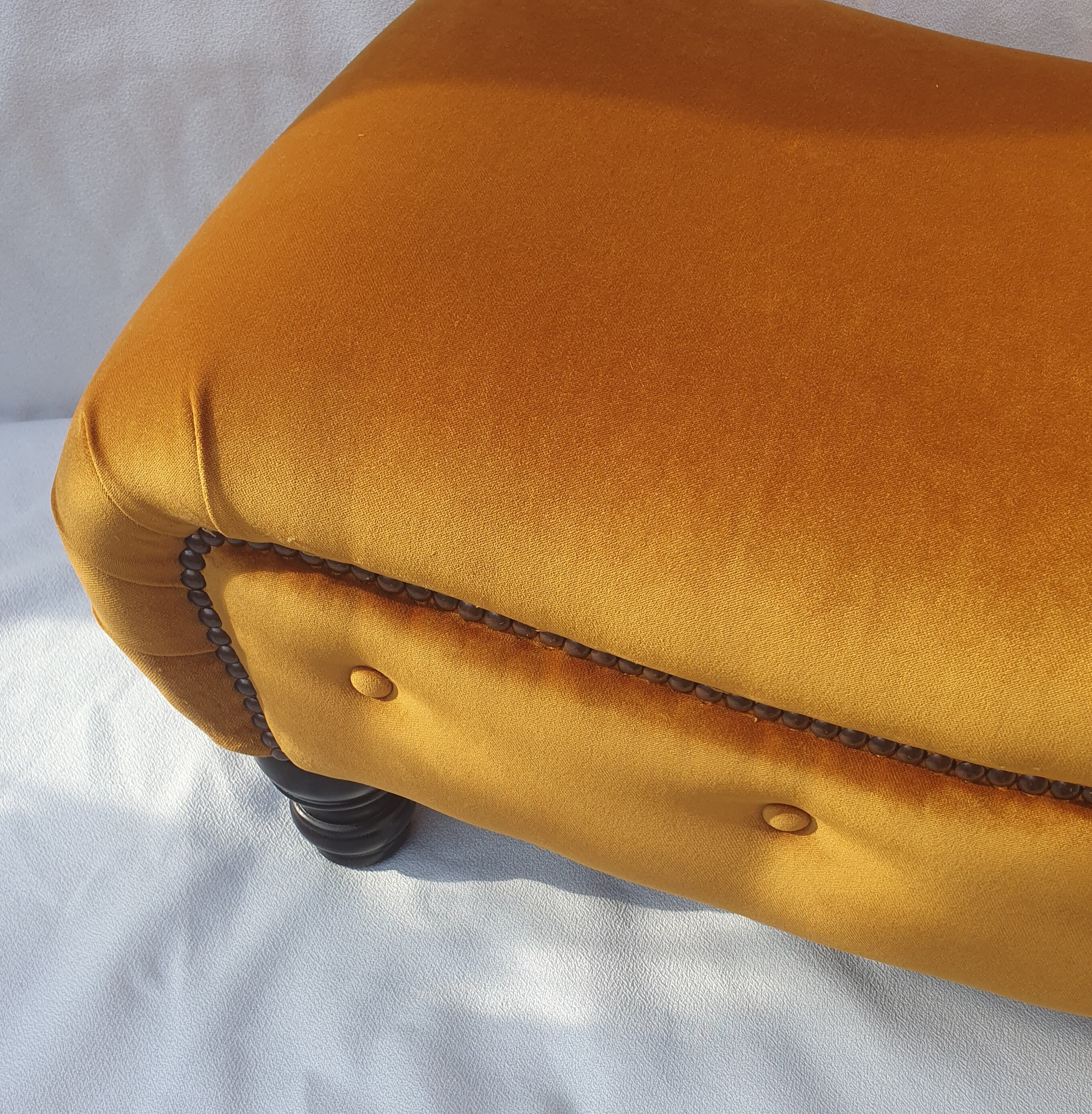 Handmade Gold Velvet Footstool, Designer Luxurious Footstool, Retro ...
