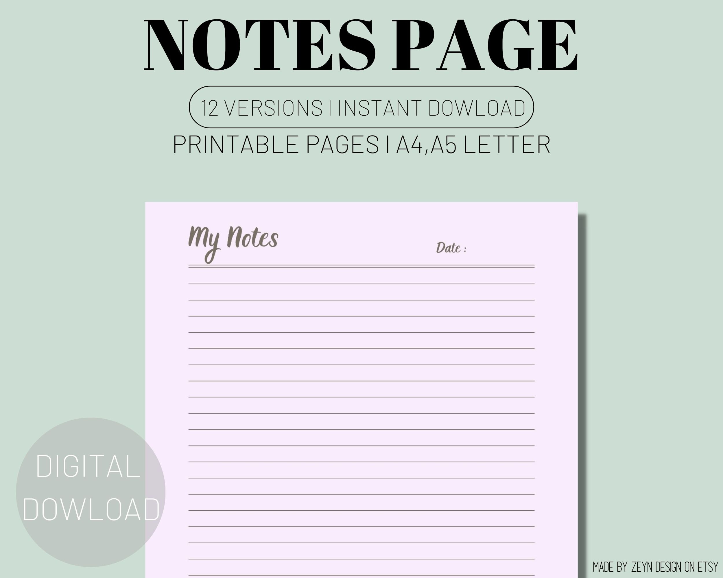 Printable Lined Page Lined Sheets Printable Notes Printable Writing ...