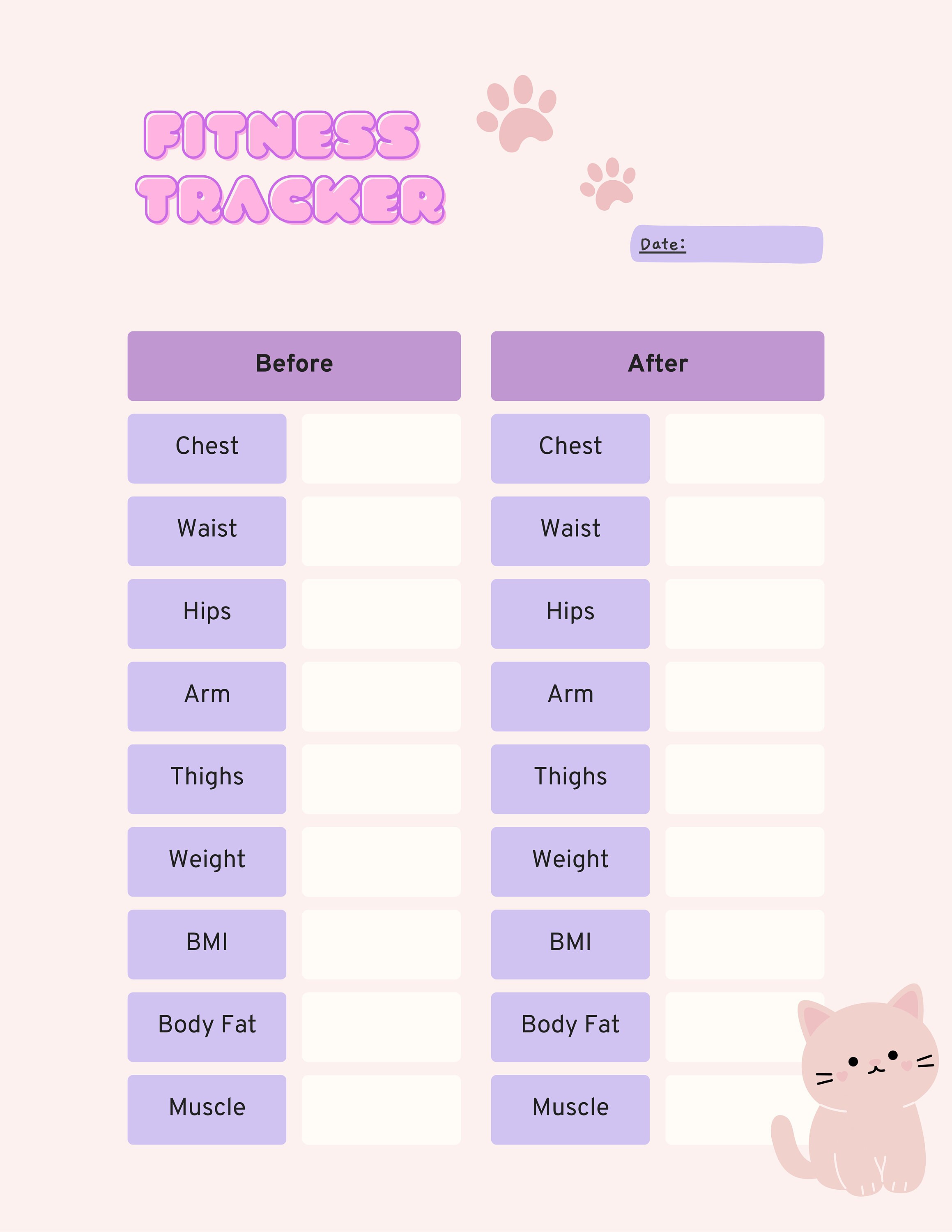 Kitty Inspired Printable Daily Planner, Fillable Daily to Do List ...