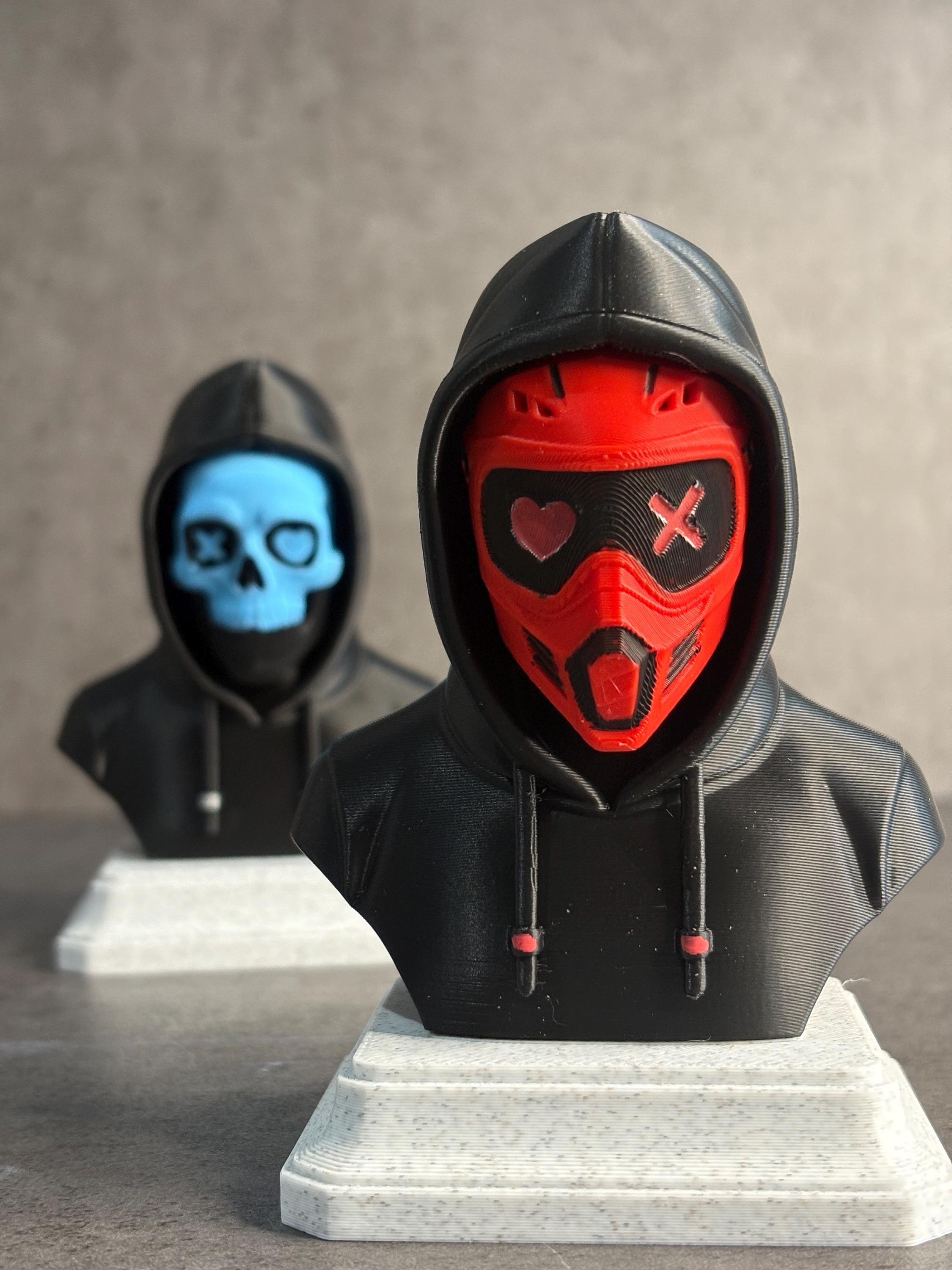 Skull Masked Men Mini Bust SET - Shelfie - Bookish Display - Lights Out ...