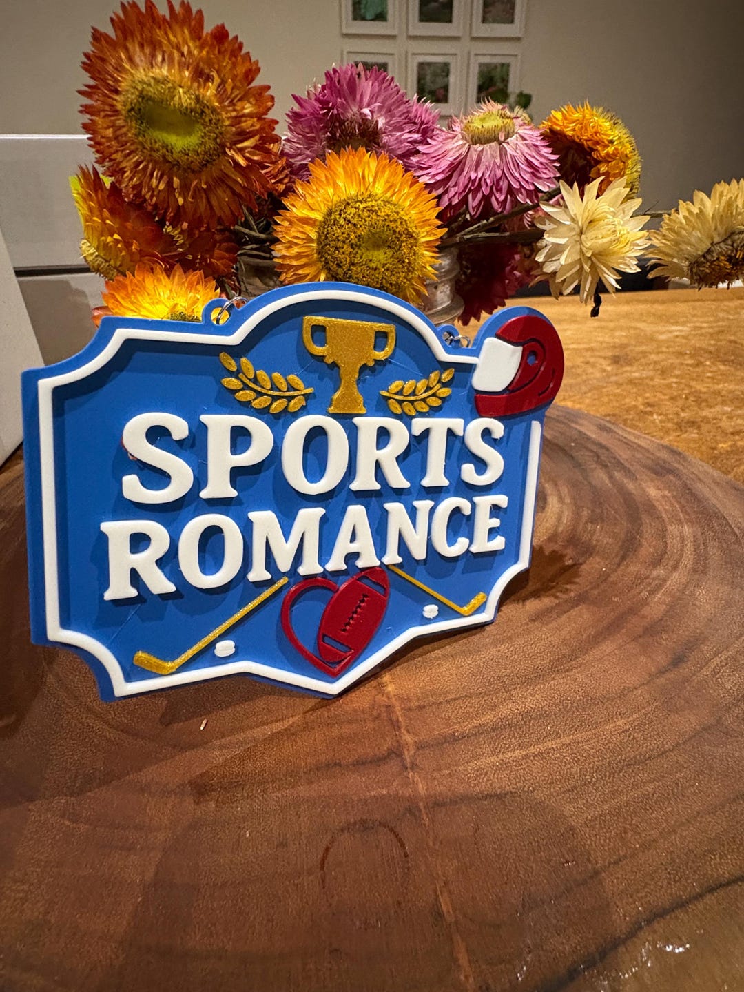 Sports Romance Sign - Corner Signs - Library Signs - Bookshelf Decor ...