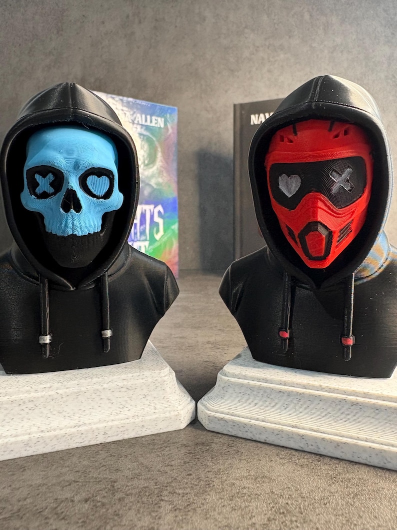 Skull Masked Men Mini Bust SET - Shelfie - Bookish Display - Lights Out ...