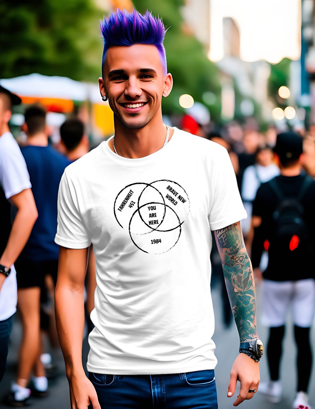 Unisex T-shirt You Are Here | Dystopia 1984 Georg Orwell Fahrenheit 451 ...