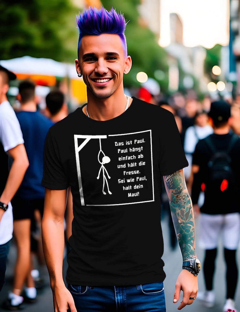 Unisex T-Shirt Hangman Paul Maul halten, Fresse halten, sei wie böse ...