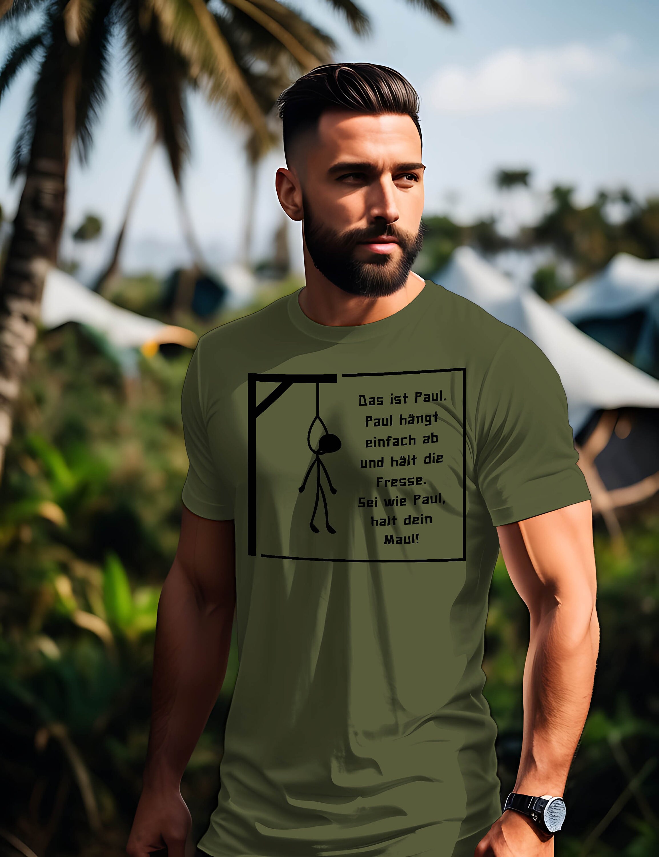 Unisex T-Shirt Hangman Paul Maul halten, Fresse halten, sei wie böse ...